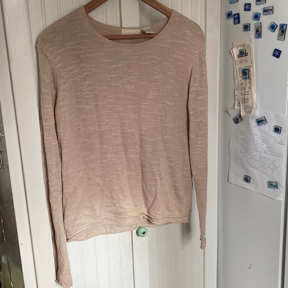 Tops | Blush Pink Cotton 76 24 Nylon Jjill Crew Neck Top | Poshmark